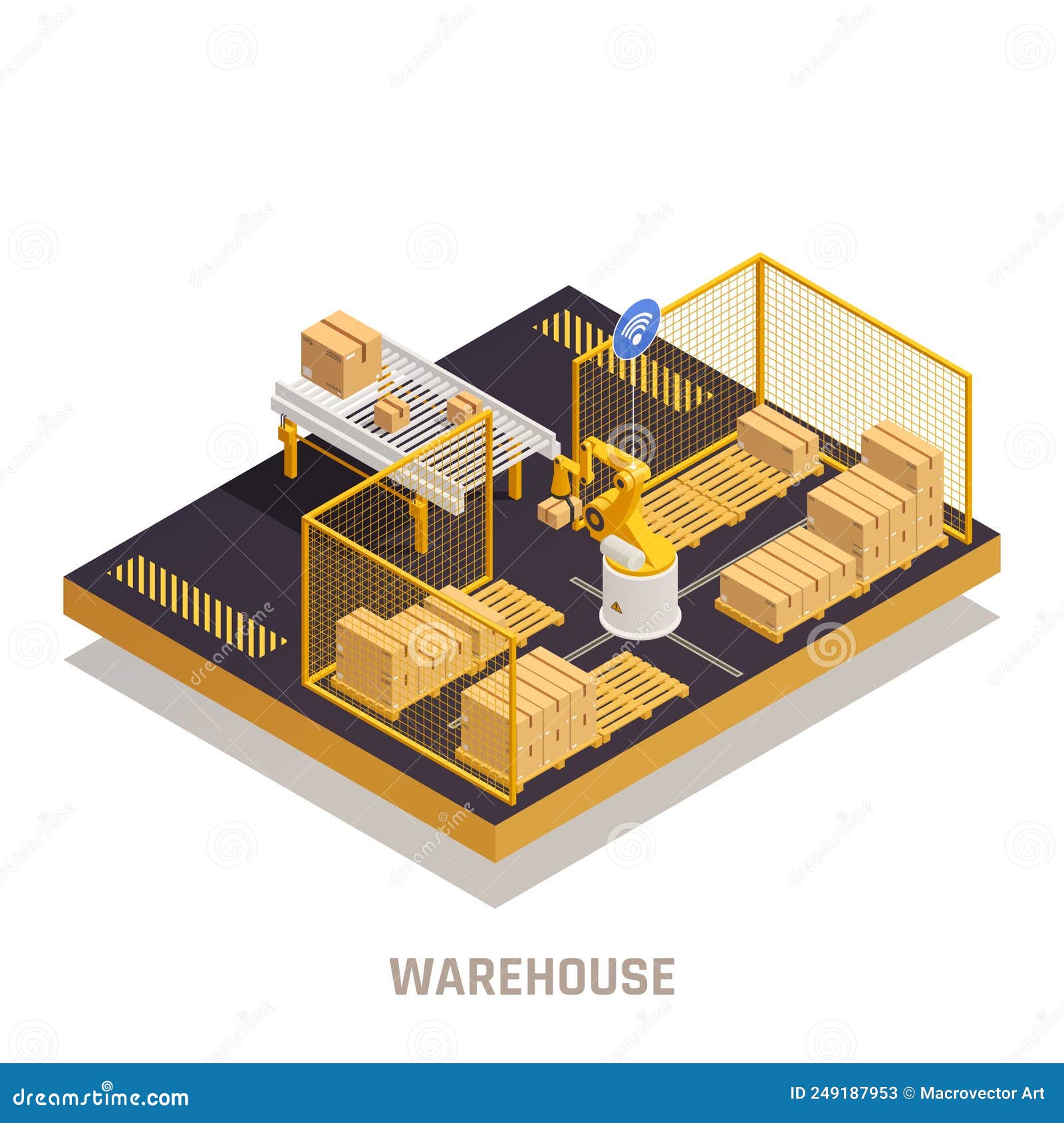 Warehouse Automation Isometric Element Stock Vector - Illustration of ...