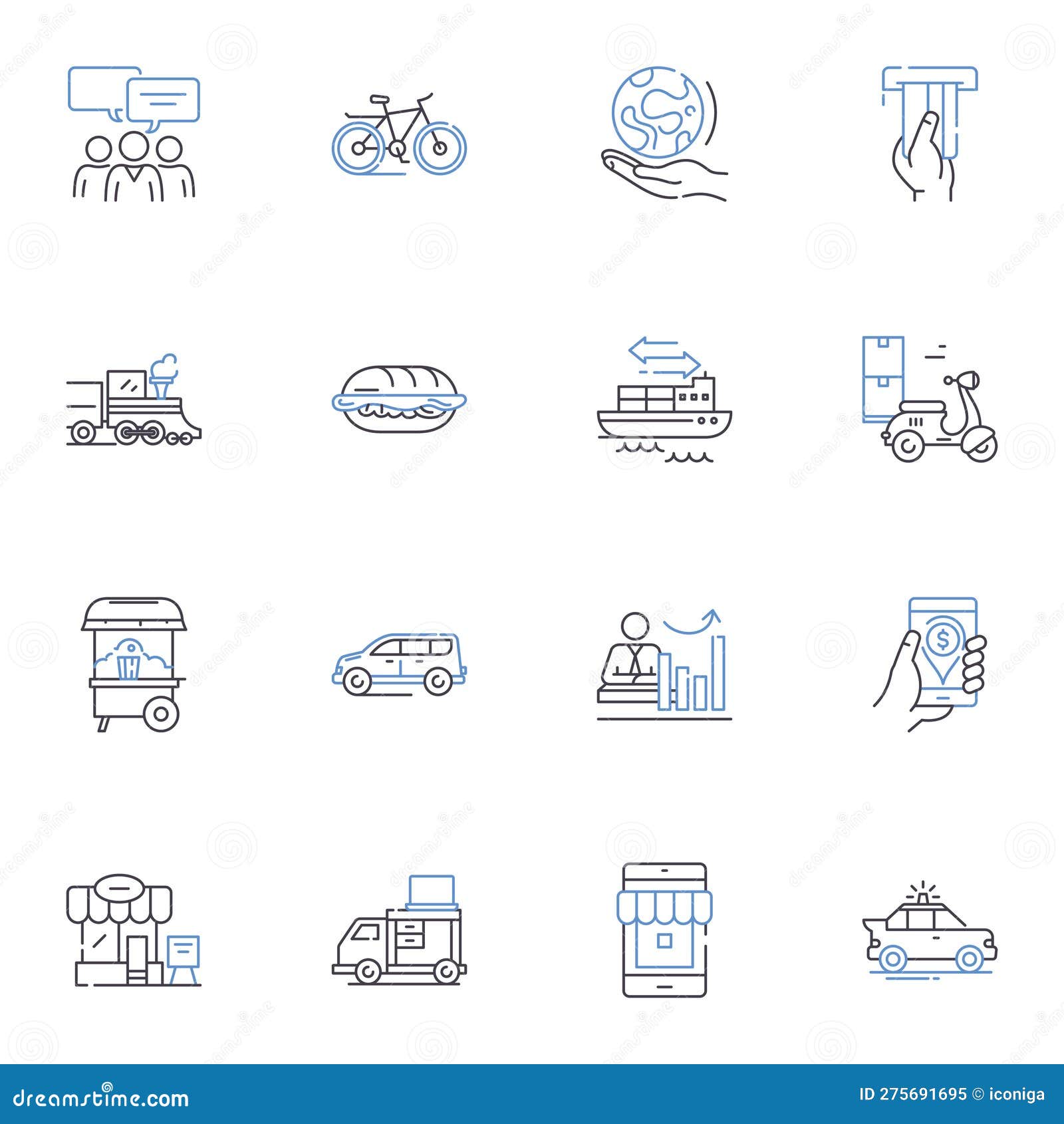 Warehouse Automation Line Icons Collection. Robotics, Drs, Artificial ...
