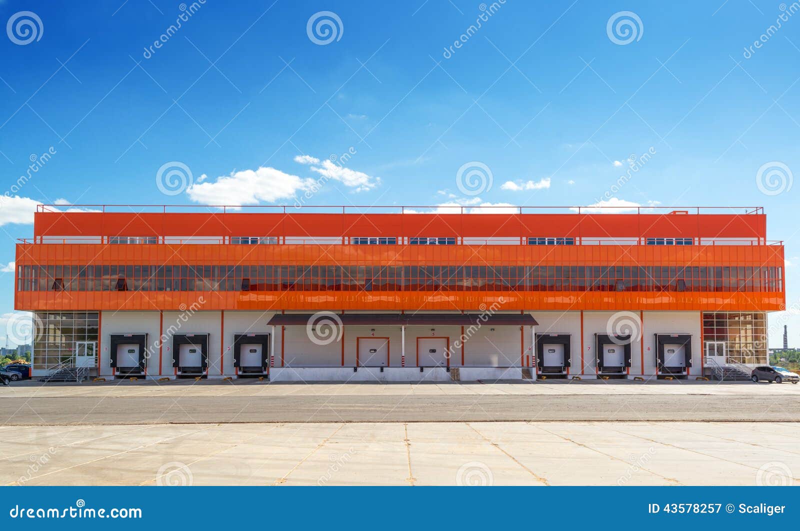 Warehouse on a Background of Blue Sky Stock Image - Image of dock ...