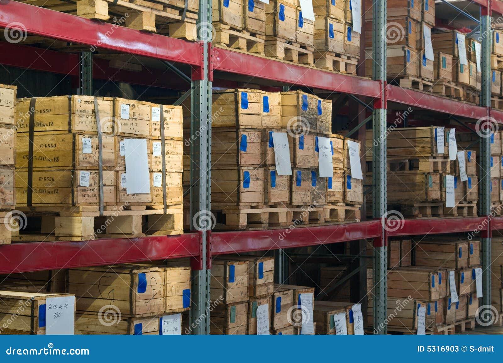 Warehouse with boxes stock image. Image of organization - 5316903