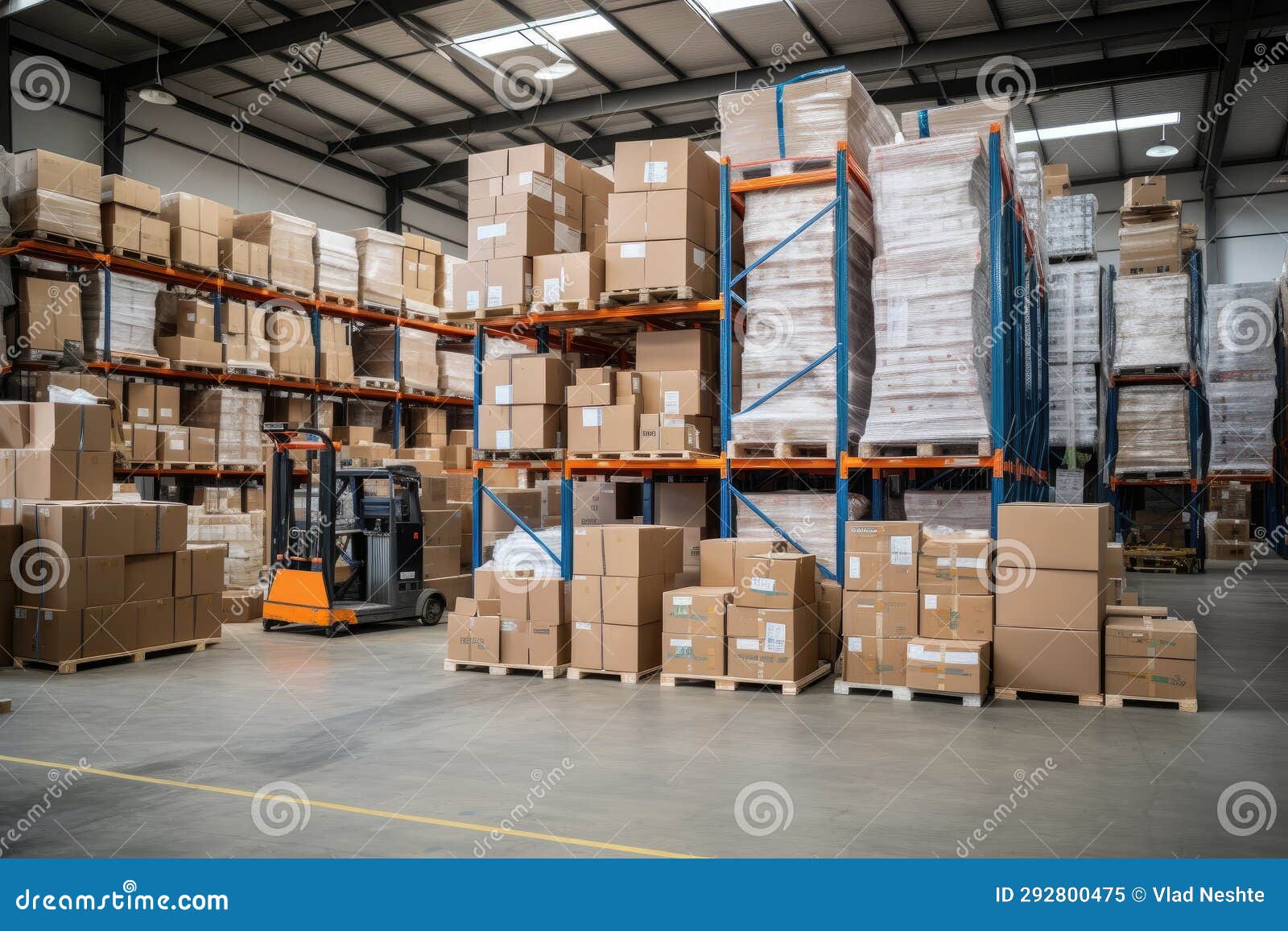 Warehouse with Boxes. Large Warehouse for Parcels, Boxes Stock ...