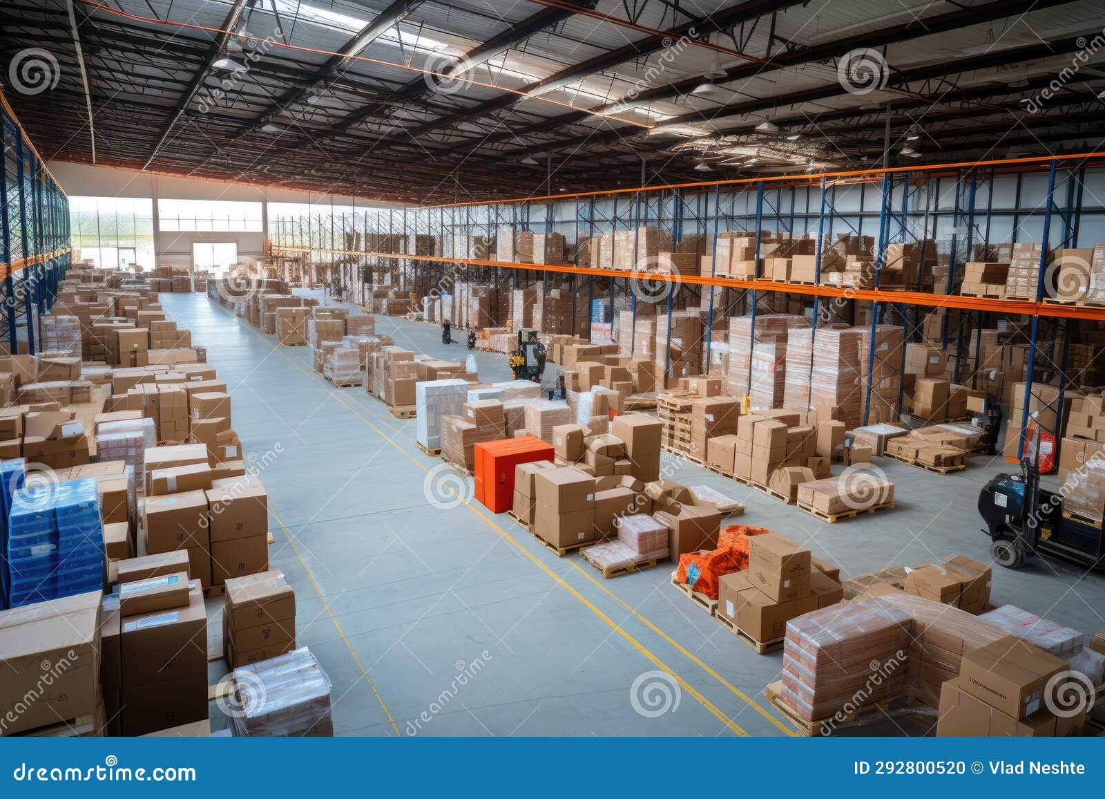 Warehouse with Boxes. Large Warehouse for Parcels, Boxes Stock Photo ...