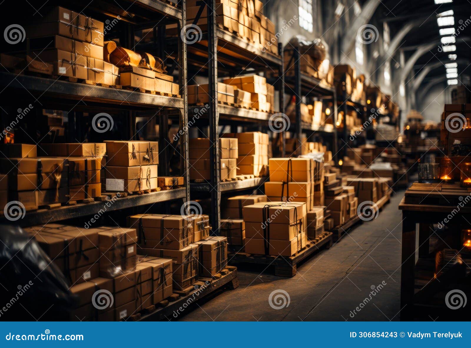 A Warehouse of Boxes Waiting To Be Explored Stock Image - Image of ...