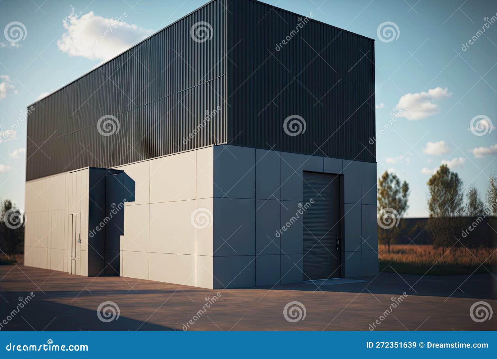 Warehouse Building for Cargo Storage Outside View Stock Illustration ...