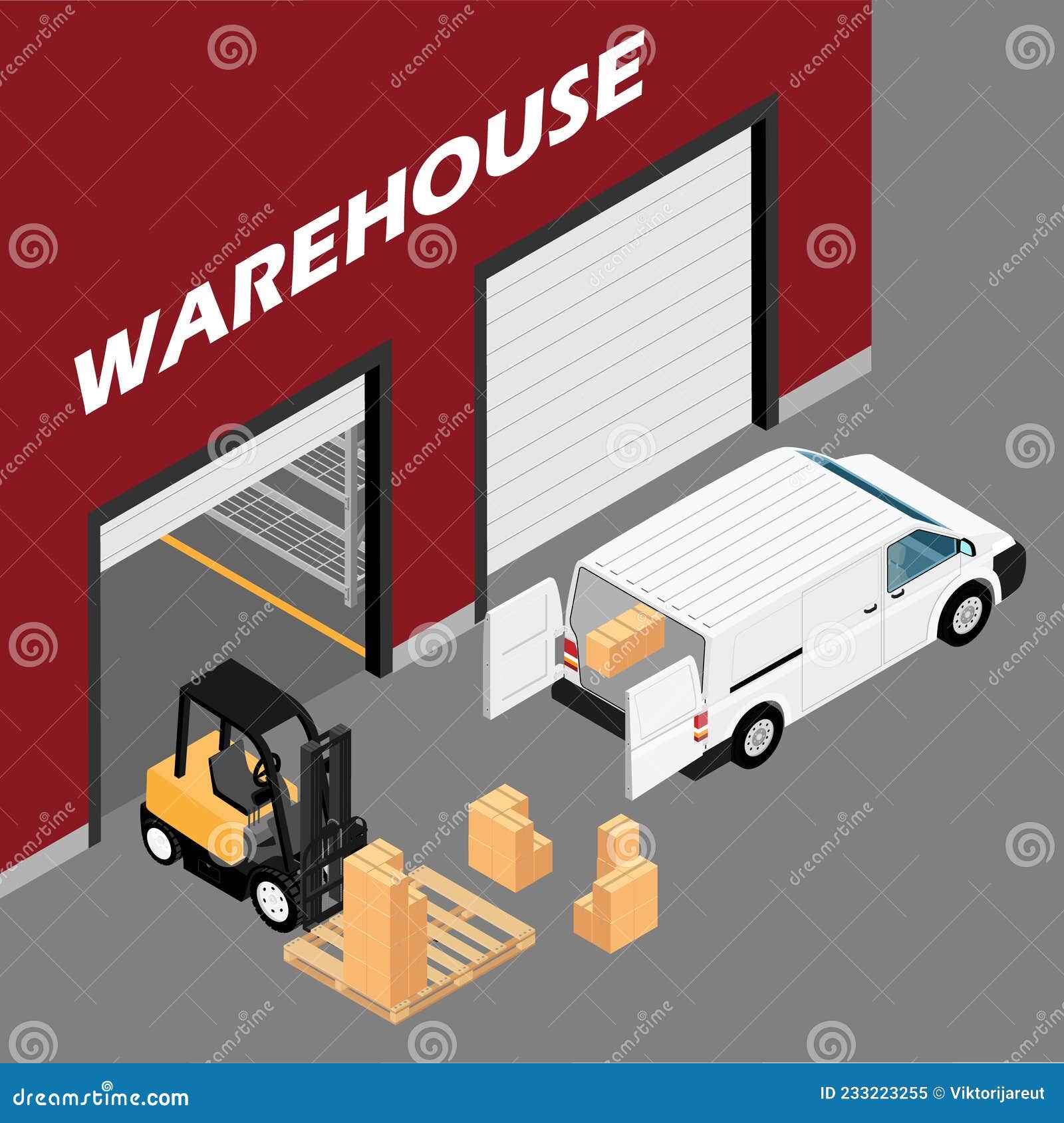 Warehouse Building Cargo Transporting Process, Stock Vector ...