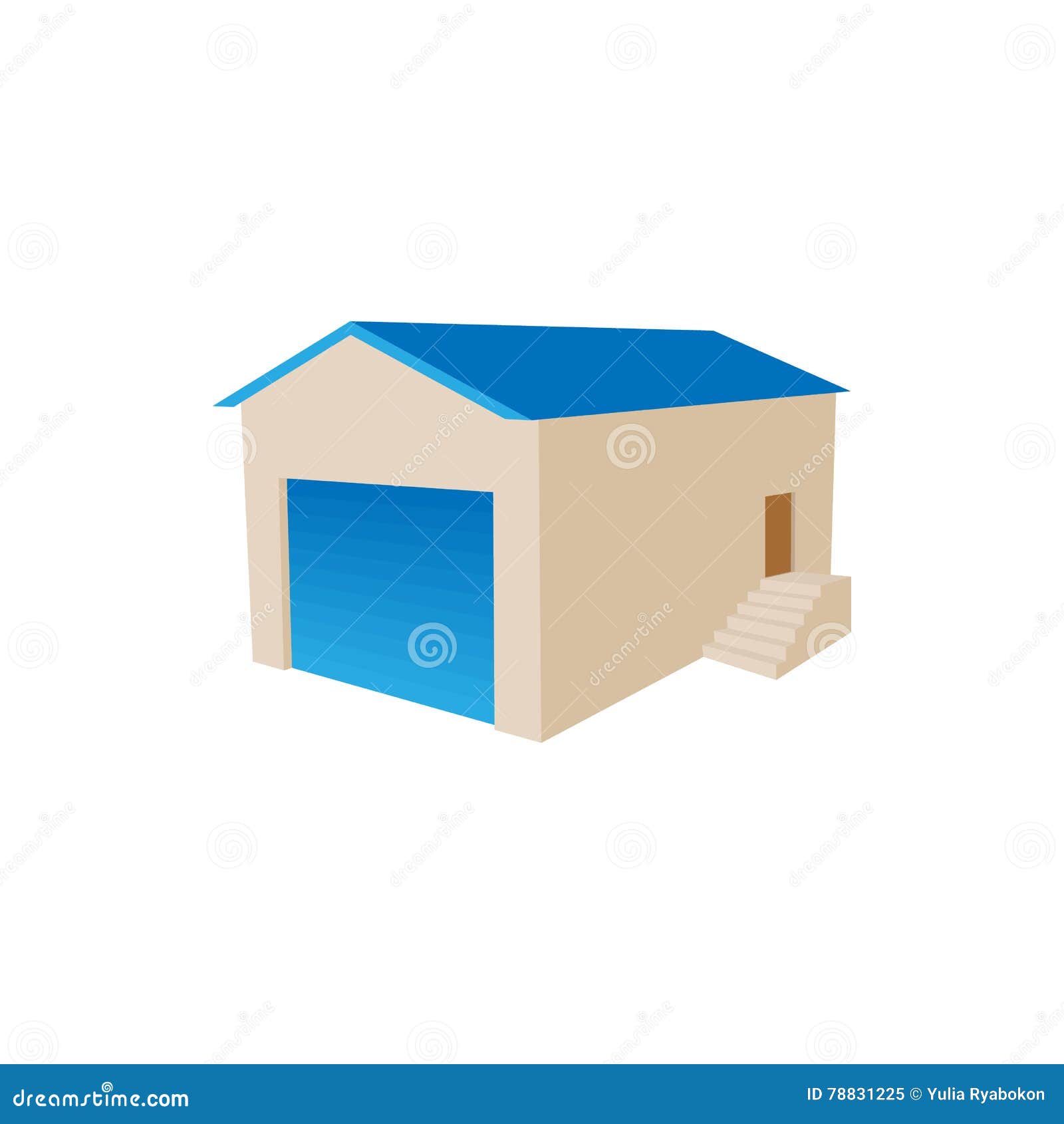 Warehouse Building Icon, Cartoon Style Stock Vector - Illustration of ...