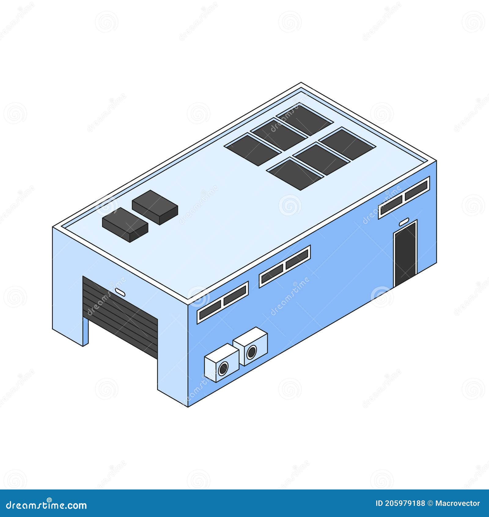 Warehouse Building Icon stock vector. Illustration of inventory - 205979188