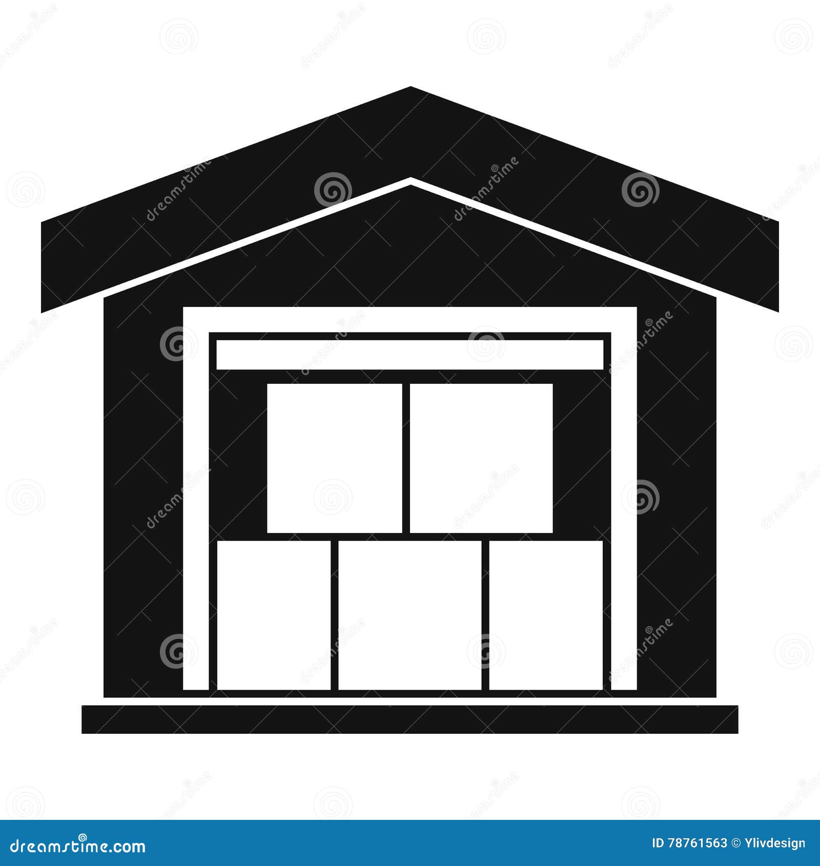 Warehouse Building Icon, Simple Style Stock Vector - Illustration of ...