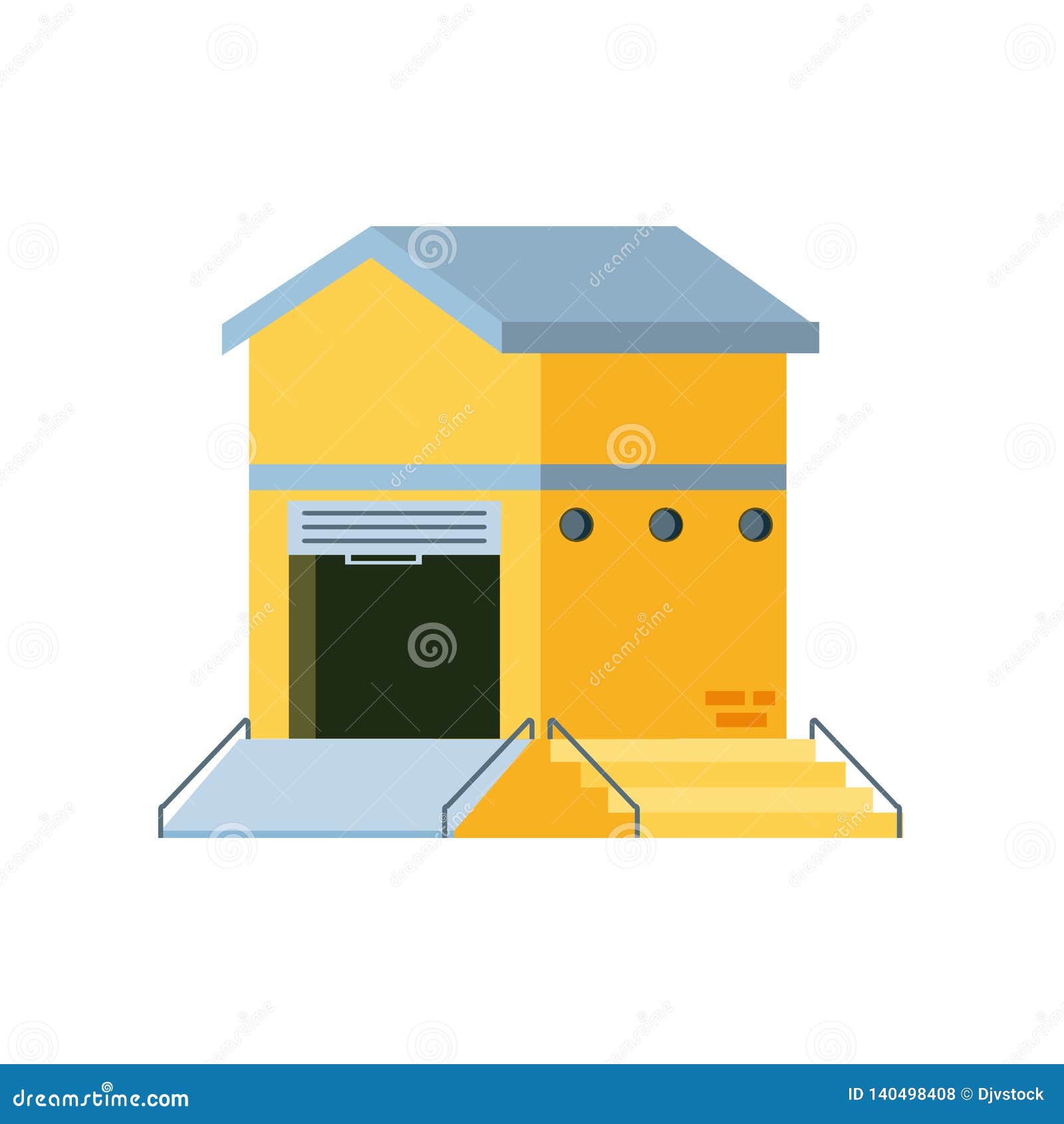 Warehouse Building Isolated Icon Stock Vector - Illustration of ...