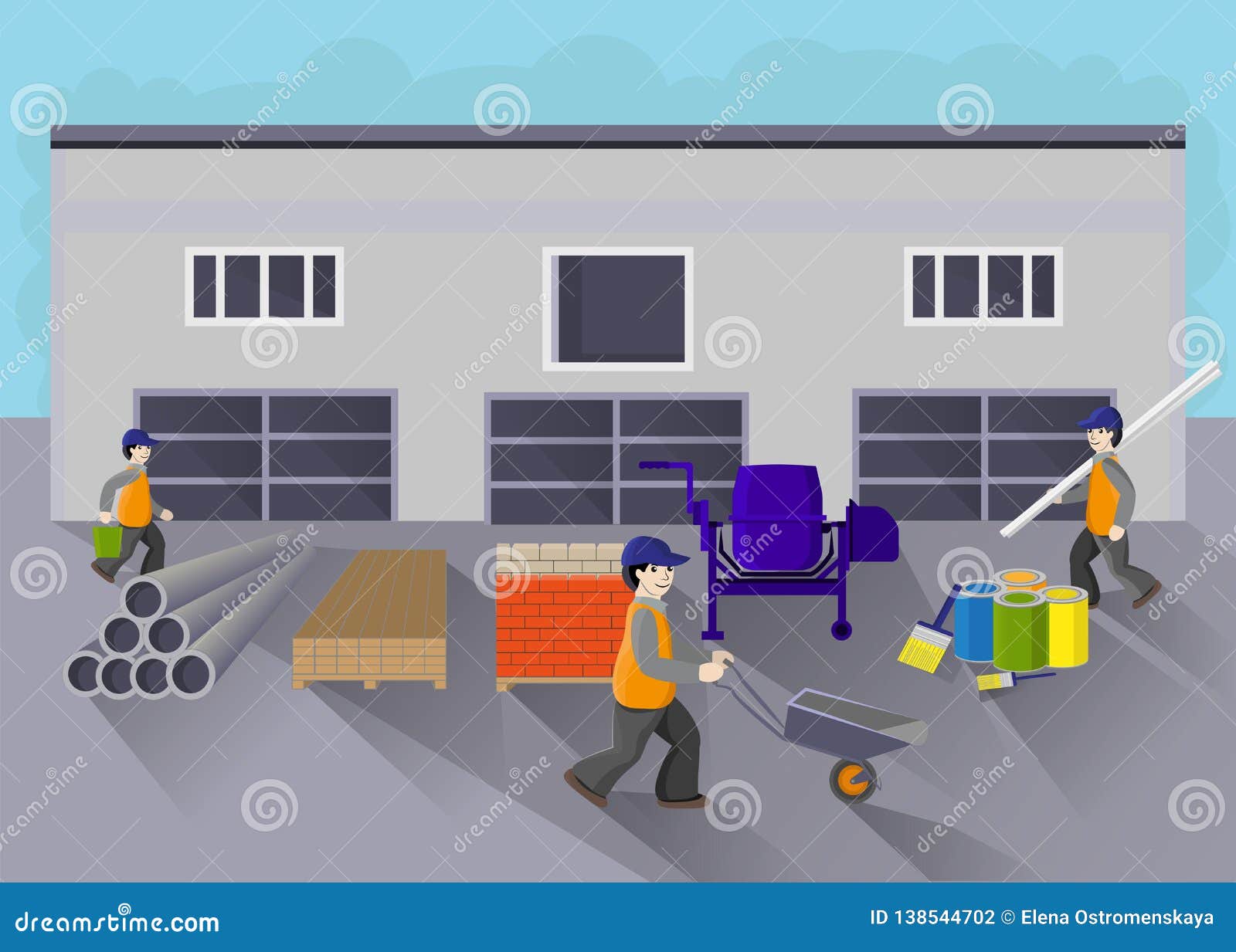 Warehouse Building Materials. Vector Illustration Stock Vector ...