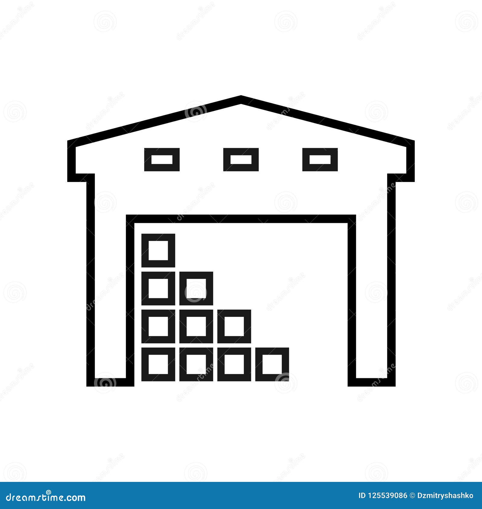Warehouse Building Outline Icon Stock Vector - Illustration of black ... Warehouse Building Outline Icon Stock Vector - Illustration of black ...