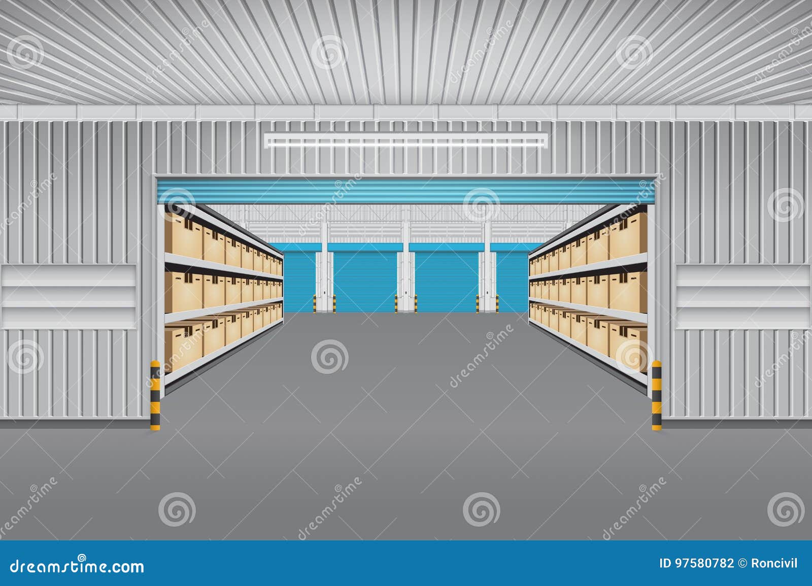Warehouse building vector stock vector. Illustration of factory - 97580782