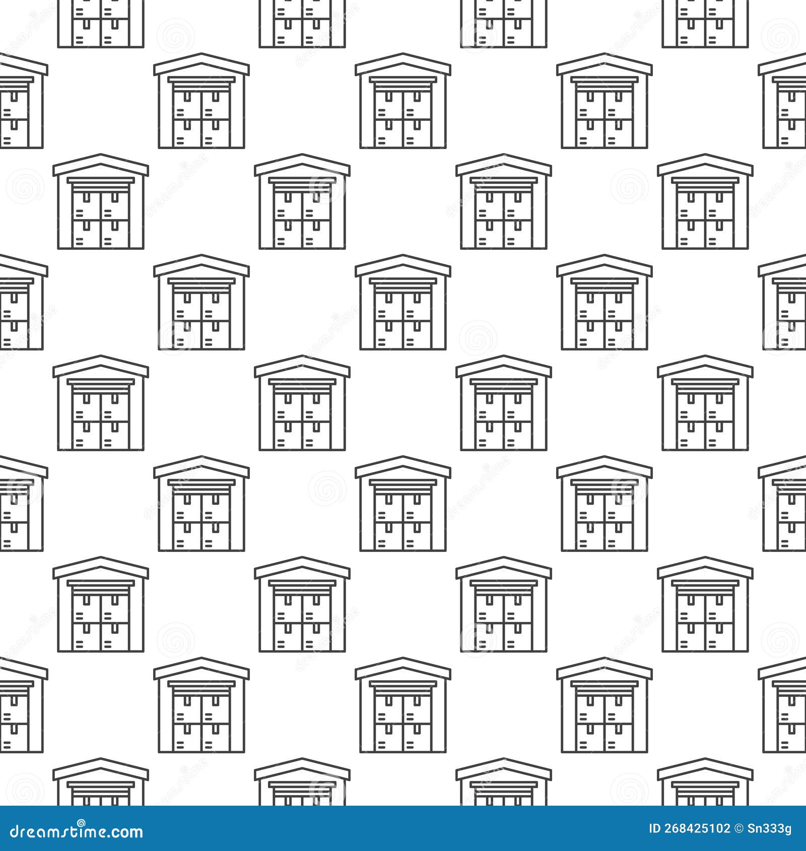 Warehouse Builing With Boxes Vector Storage Concept Linear Seamless ...