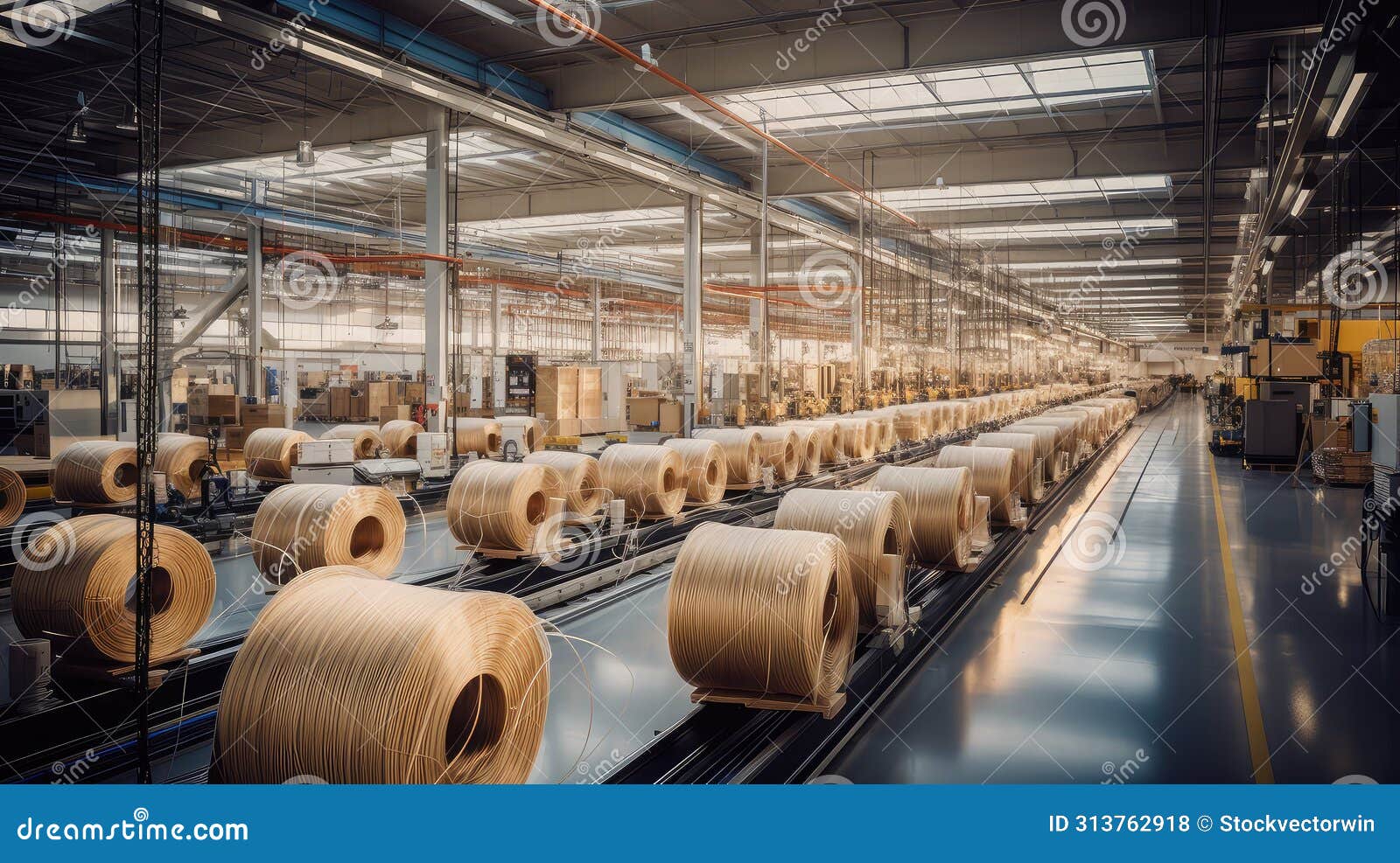 Warehouse Cable Manufacturing Stock Illustration - Illustration of ...