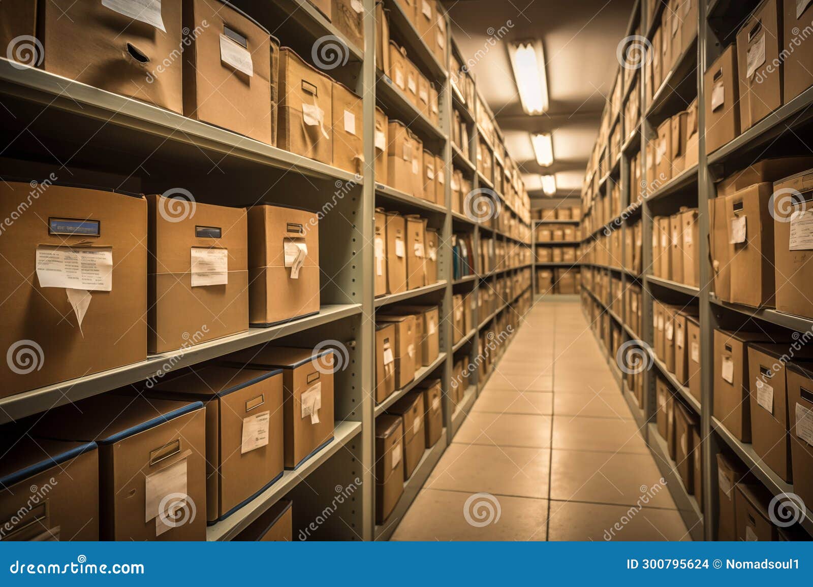 Warehouse of Cardboard Boxes in Accounting Department. Generative AI ...