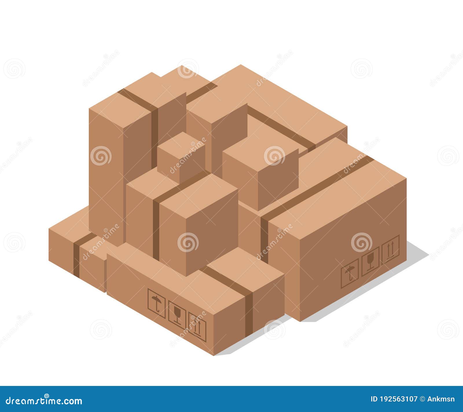 Warehouse Cardboard Boxes Delivery Pictogram Royalty-Free Illustration ...