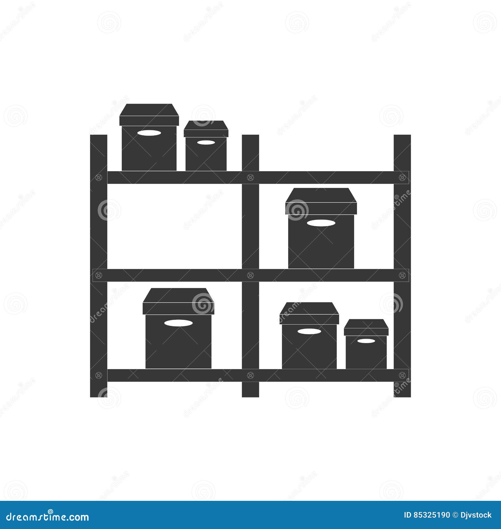 Warehouse Cardboard Boxes Delivery Pictogram Stock Illustration ...