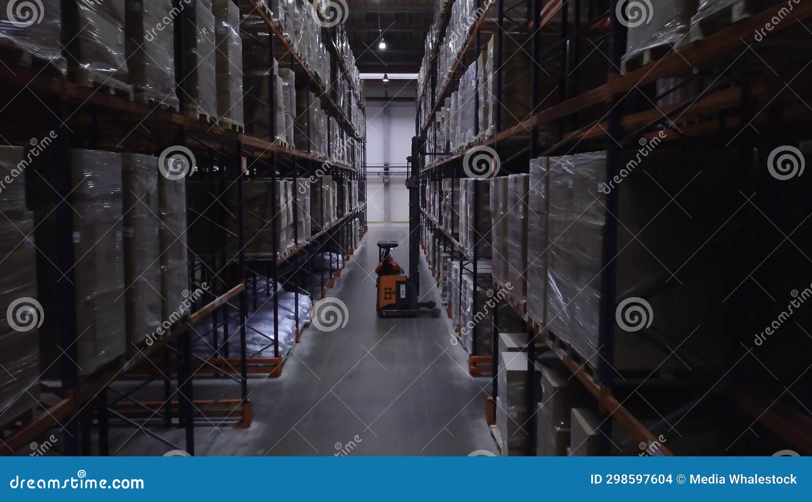 Warehouse with Cardboard Boxes Inside on Pallets Racks, Logistic Center ...