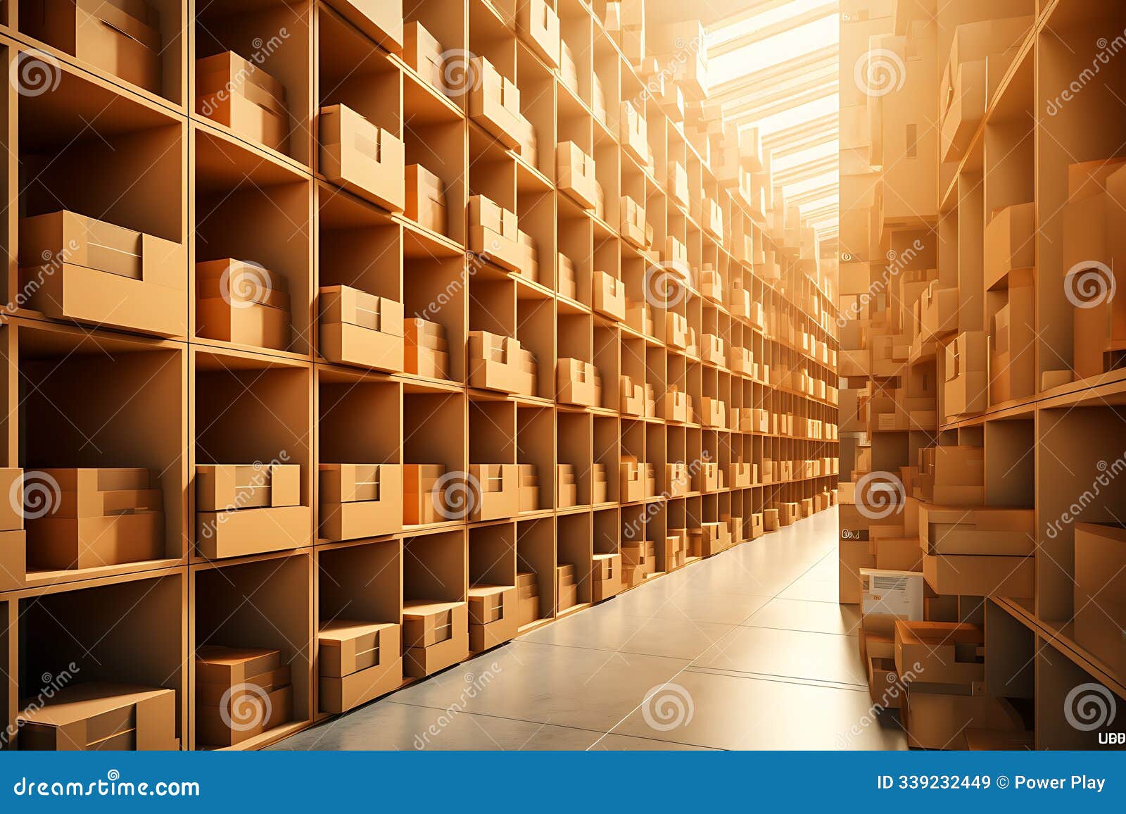 Warehouse with Cardboard Boxes in Warehouse Storage Room for Background ...