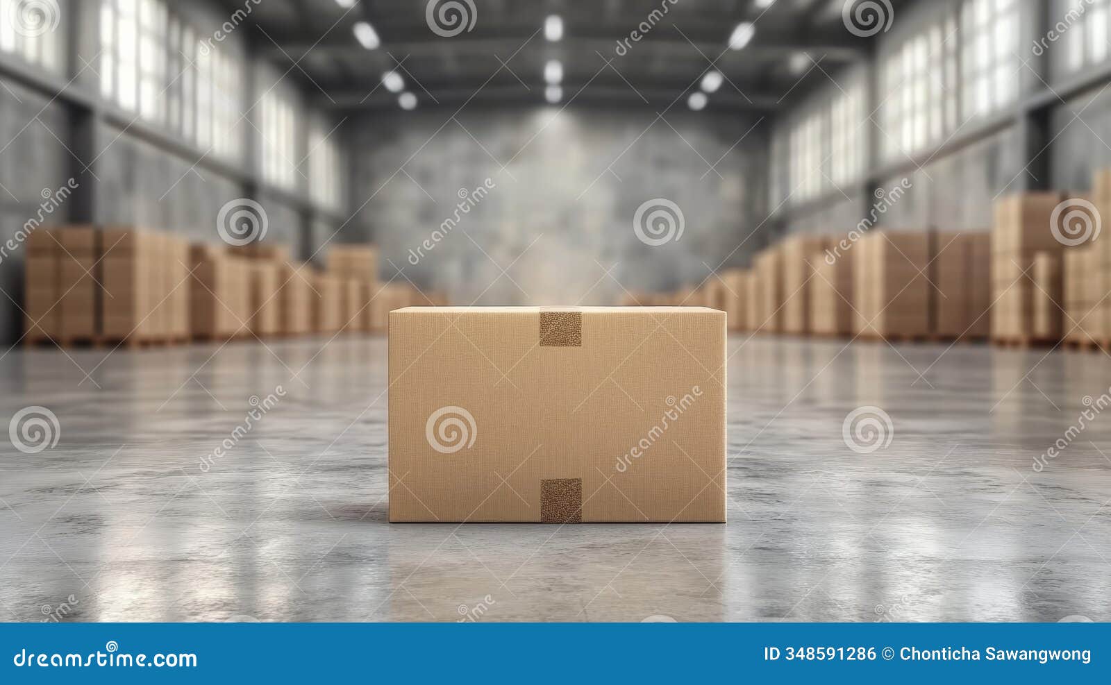 Warehouse With Cardboard Boxes Inside On Pallets Racks, Logistic Center ...