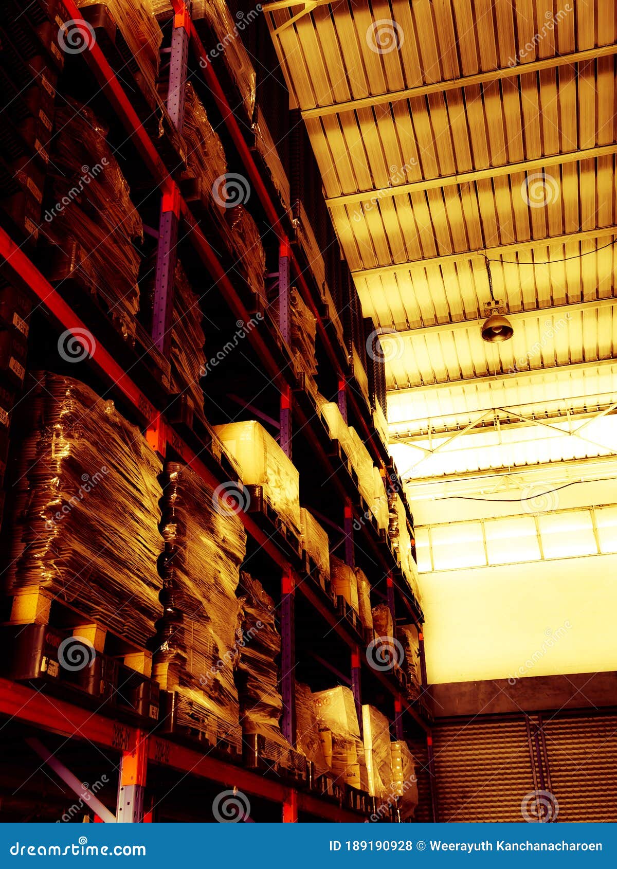 Warehouse Cargo Building Store, Warehouse Interior with Shelves ...