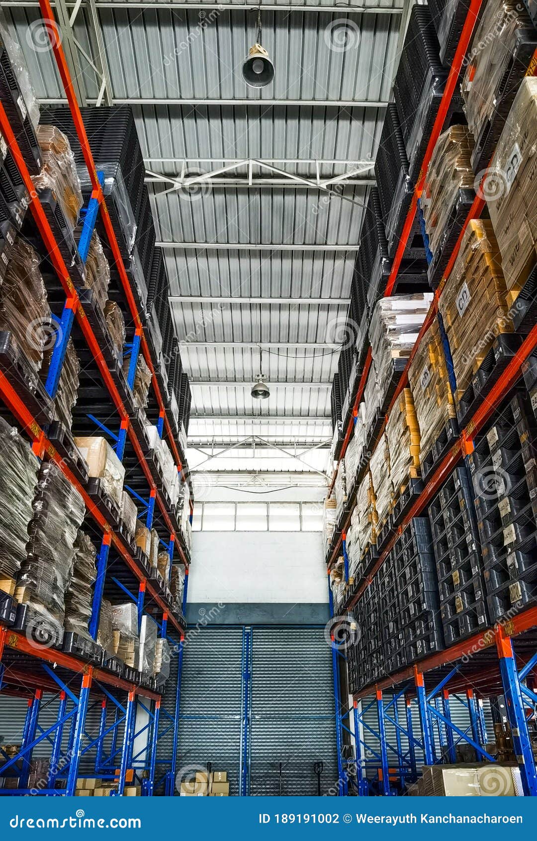 Warehouse Cargo Building Store, Warehouse Interior with Shelves ...