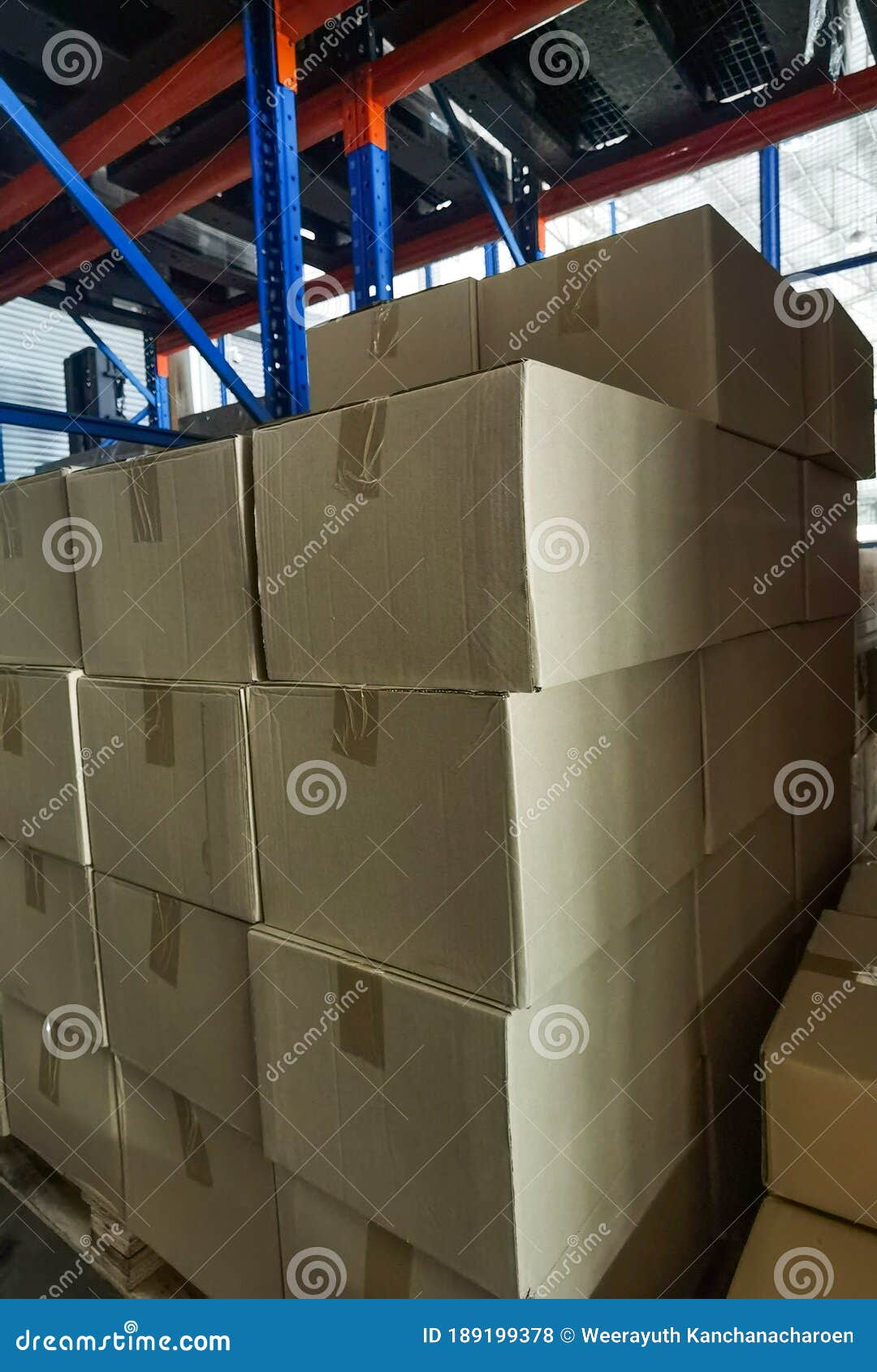Warehouse Cargo Building Store, Warehouse Interior with Shelves ...