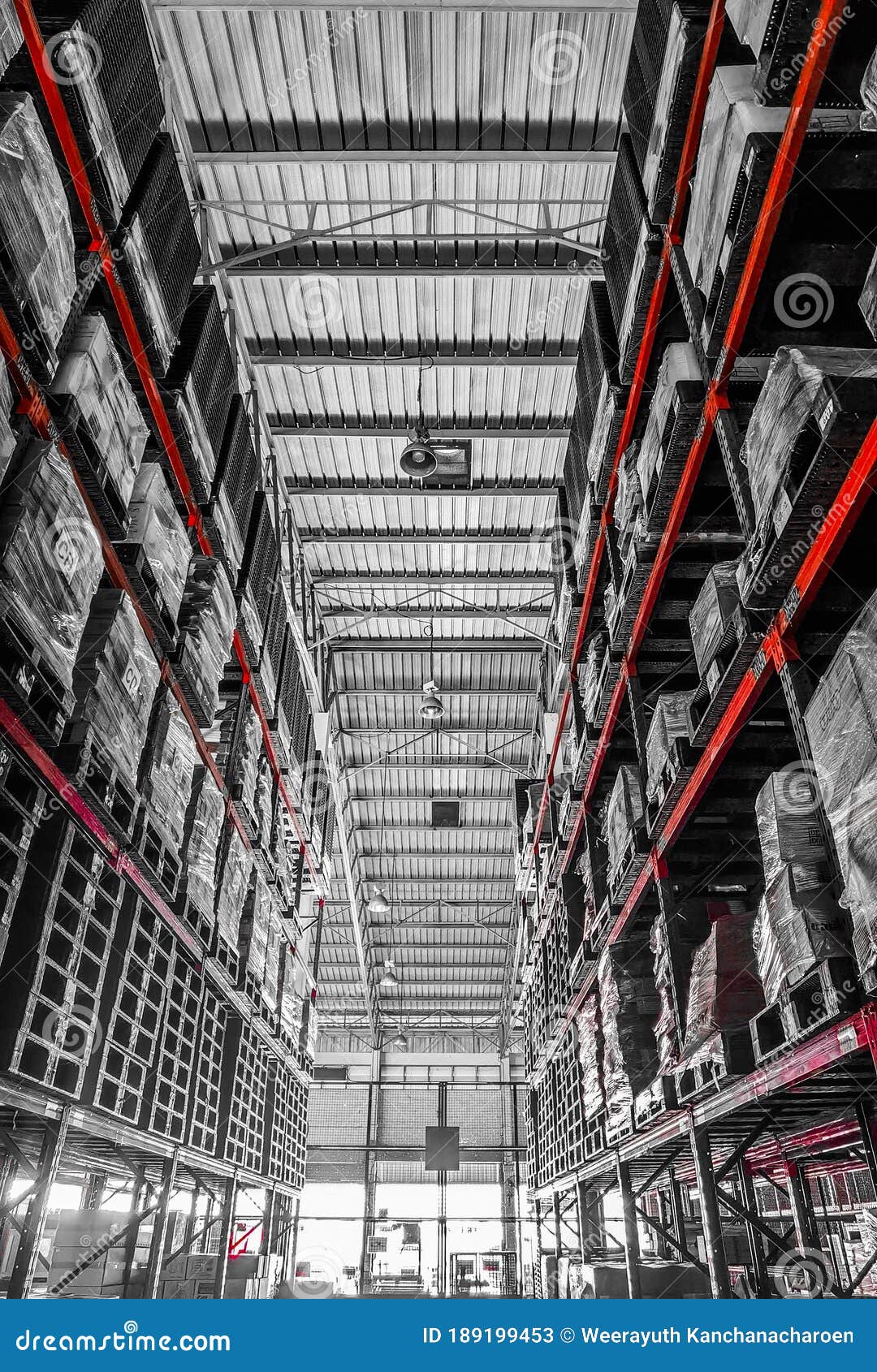 Warehouse Cargo Building Store, Warehouse Interior with Shelves ...