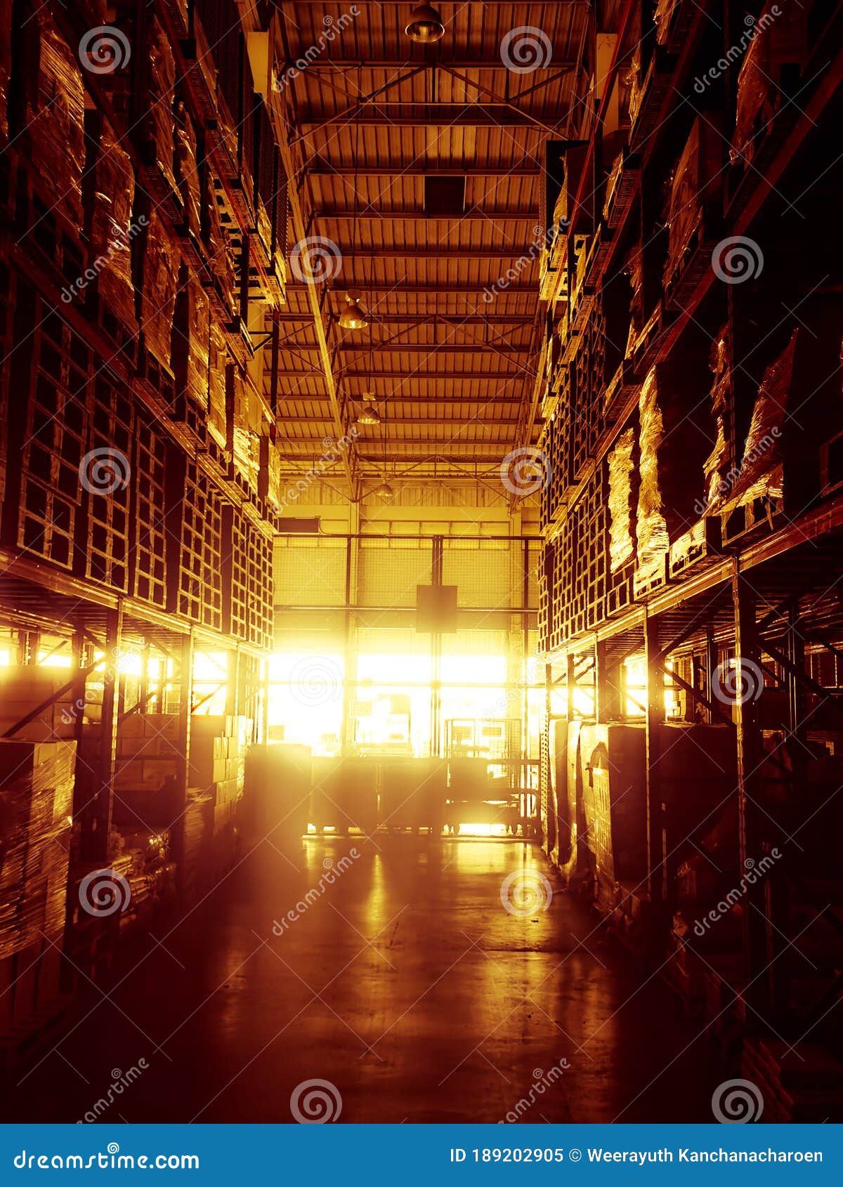 Warehouse Cargo Building Store, Warehouse Interior with Shelves ...