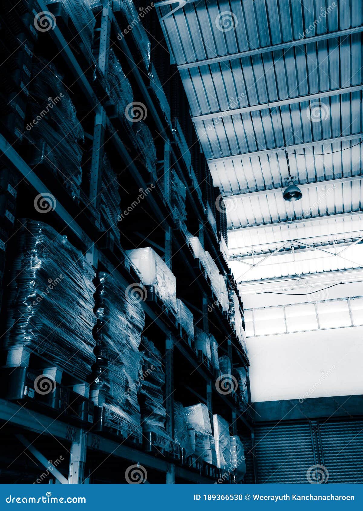 Warehouse Cargo Building Store, Warehouse Interior with Shelves ...
