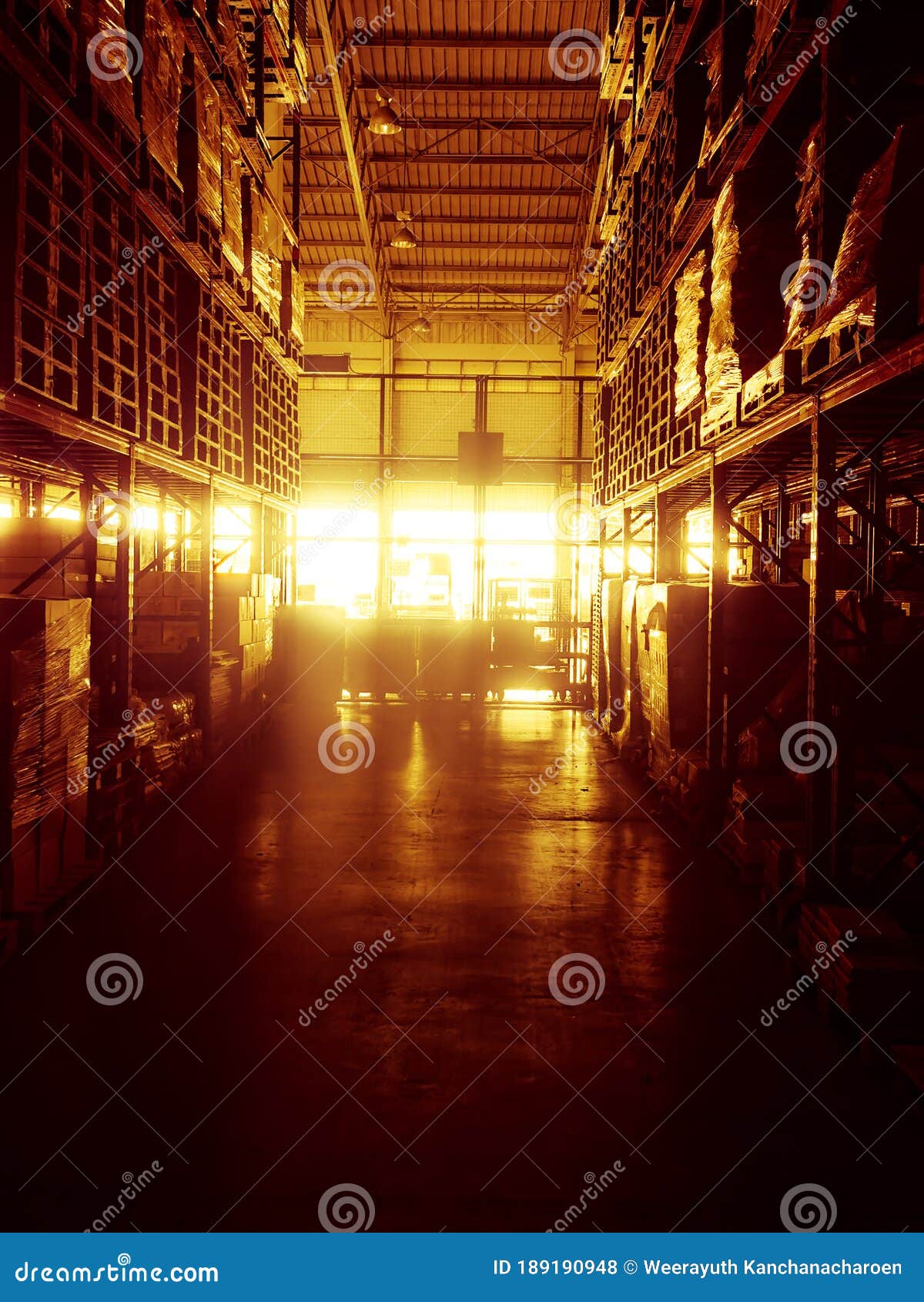 Warehouse Cargo Building Store, Warehouse Interior with Shelves ...