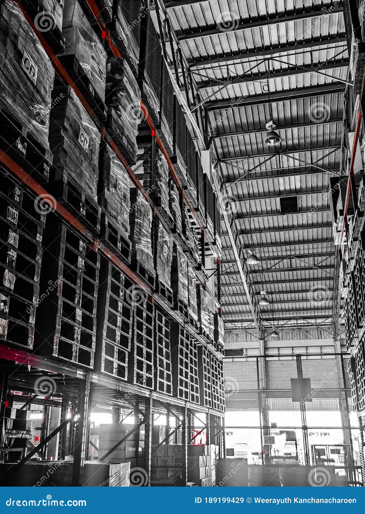 Warehouse Cargo Building Store, Warehouse Interior with Shelves ...