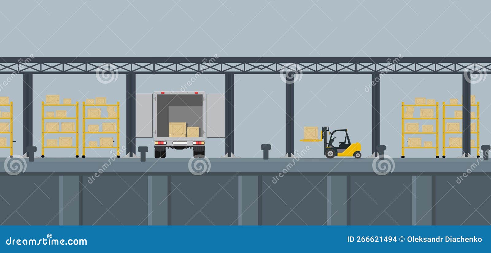 Loader With Boxes. Stock Photo | CartoonDealer.com #22586646