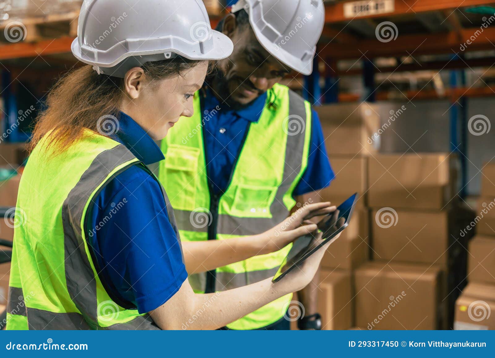 Warehouse Cargo Team Training New Staff Using Inventory Management ...