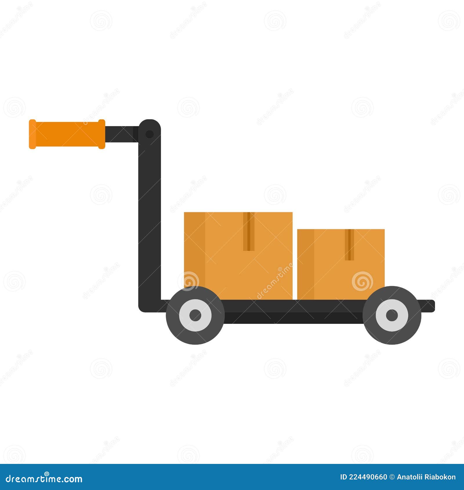 Warehouse Cart Icon Flat Isolated Vector Stock Vector - Illustration of ...