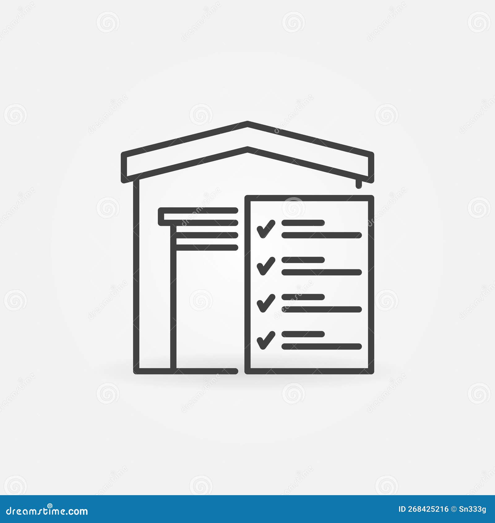 Warehouse with Checklist Vector Logistics Concept Line Icon or Symbol ...