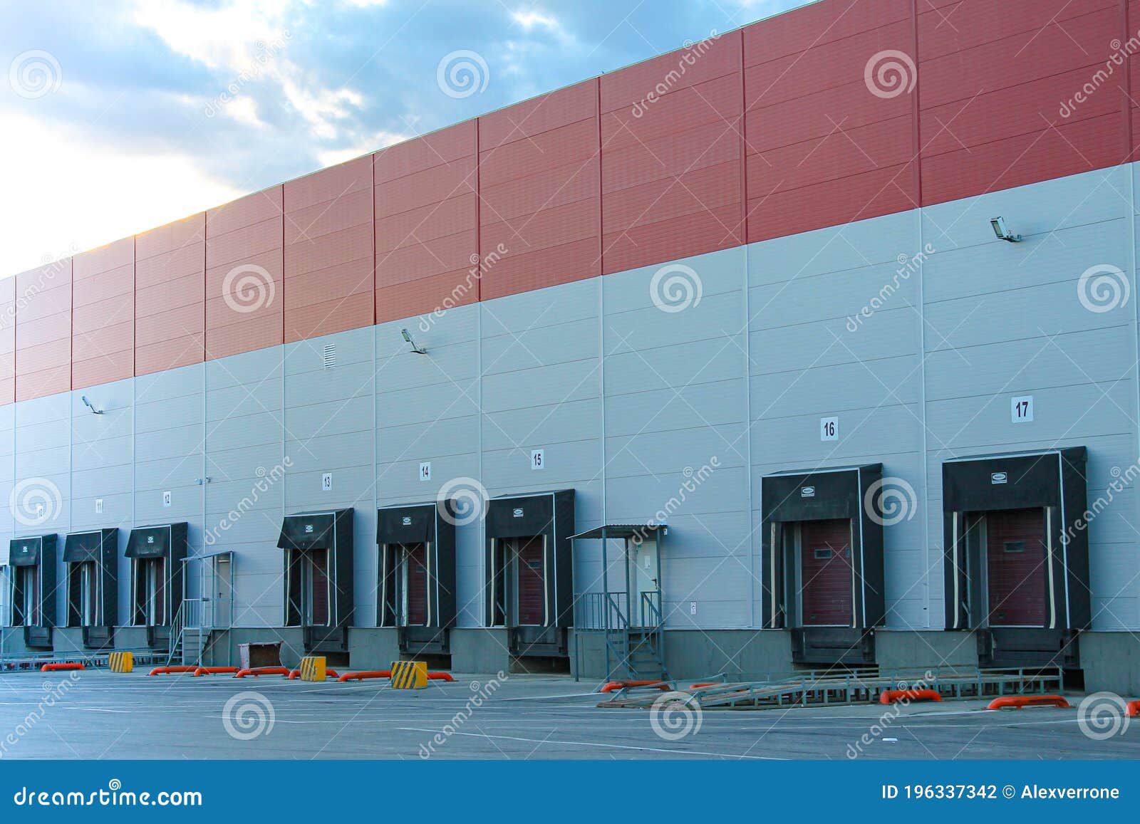 Warehouse Complex Outside with a Gate for Loading Goods into the Car ...