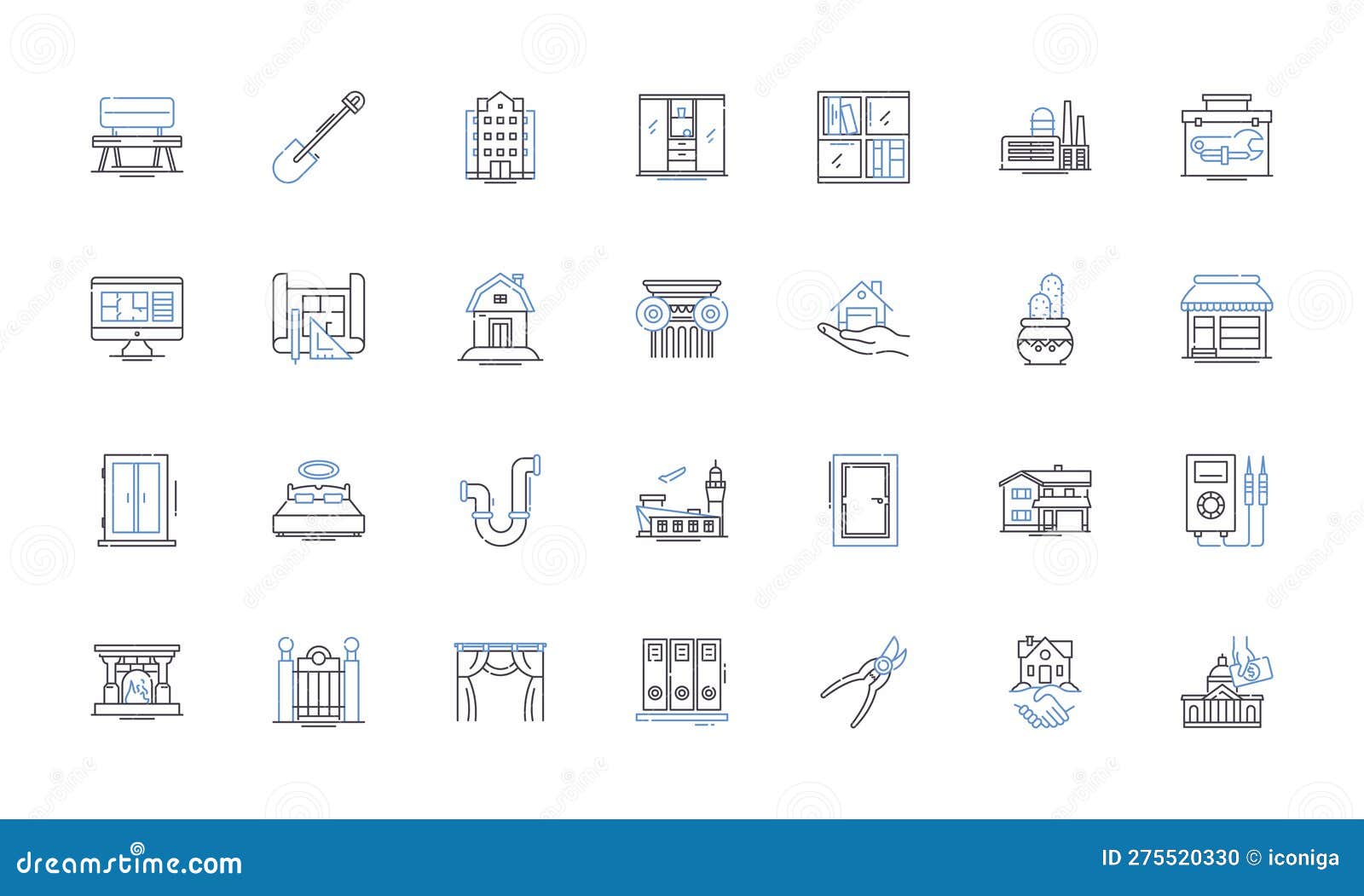 Warehouse Construction Line Icons Collection. Storage, Pallets ...