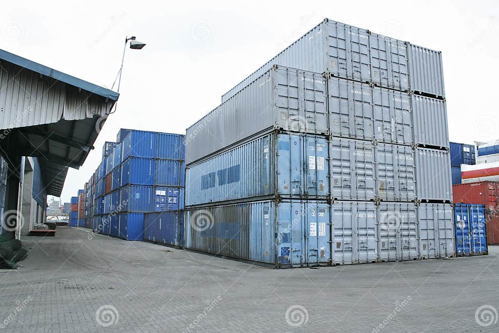 Warehouse containers stock photo. Image of cargo, crate - 664860