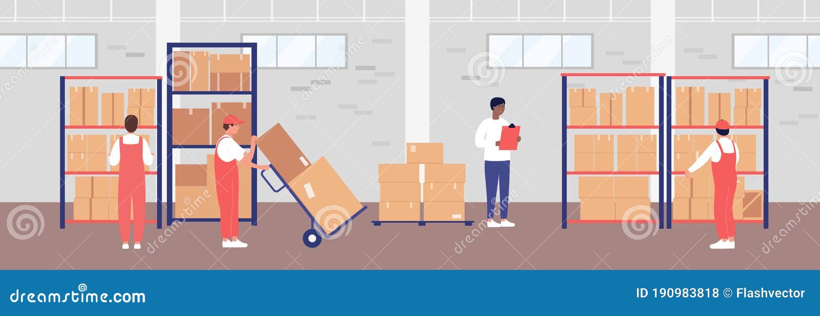 Warehouse People Isometric Flowchart Cartoon Vector | CartoonDealer.com ...