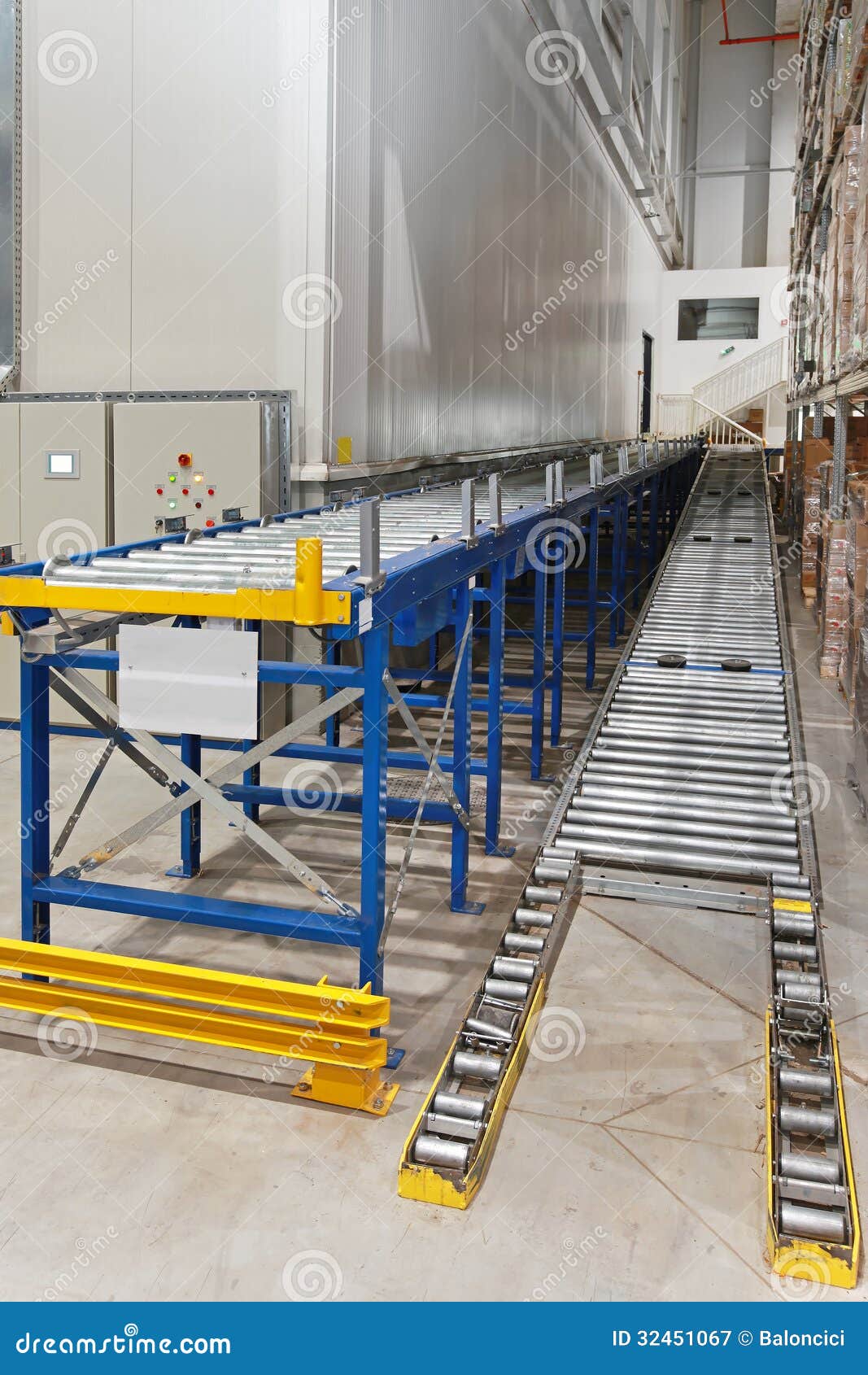 Warehouse conveyor stock image. Image of industrial, distribution ...