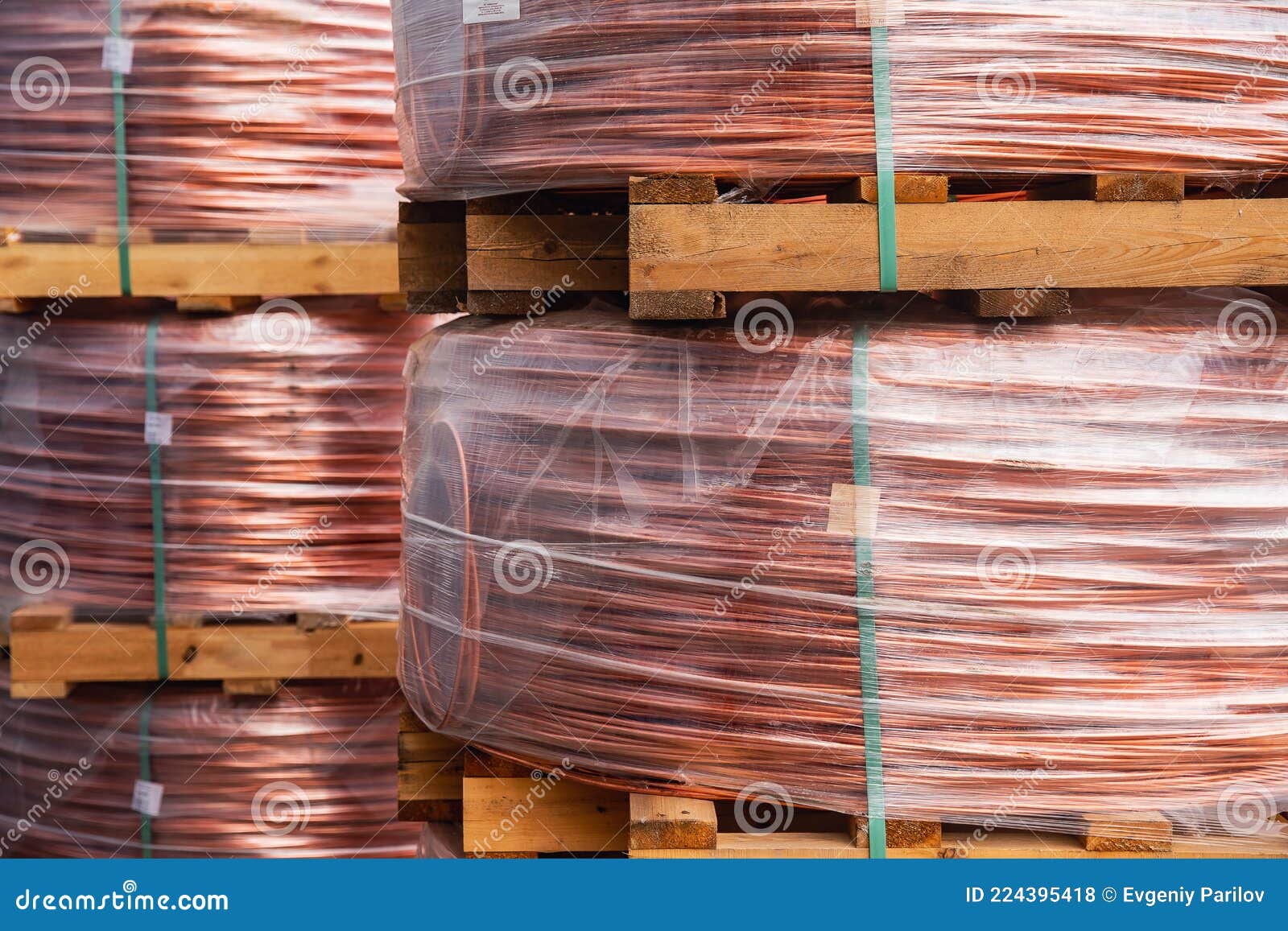 Warehouse Copper Coil Cable Spool on Factory Stock Photo - Image of ...