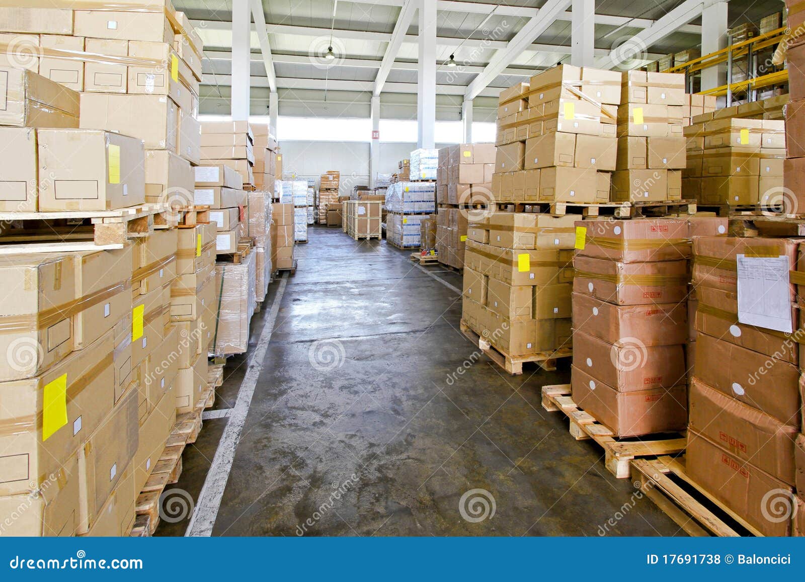 Warehouse corridor stock photo. Image of interior, merchandise - 17691738