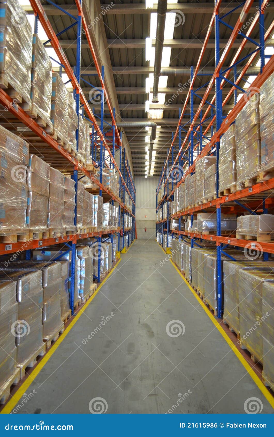 Warehouse corridor stock photo. Image of factory, industrial - 21615986