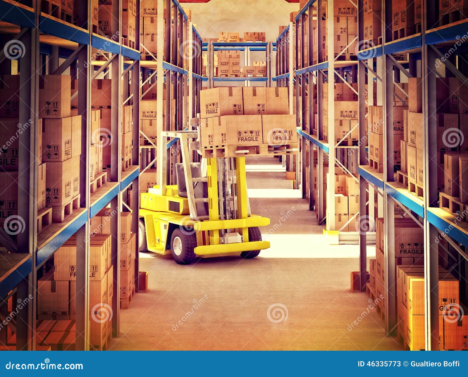 Warehouse stock image. Image of storage, concrete, interior - 46335773