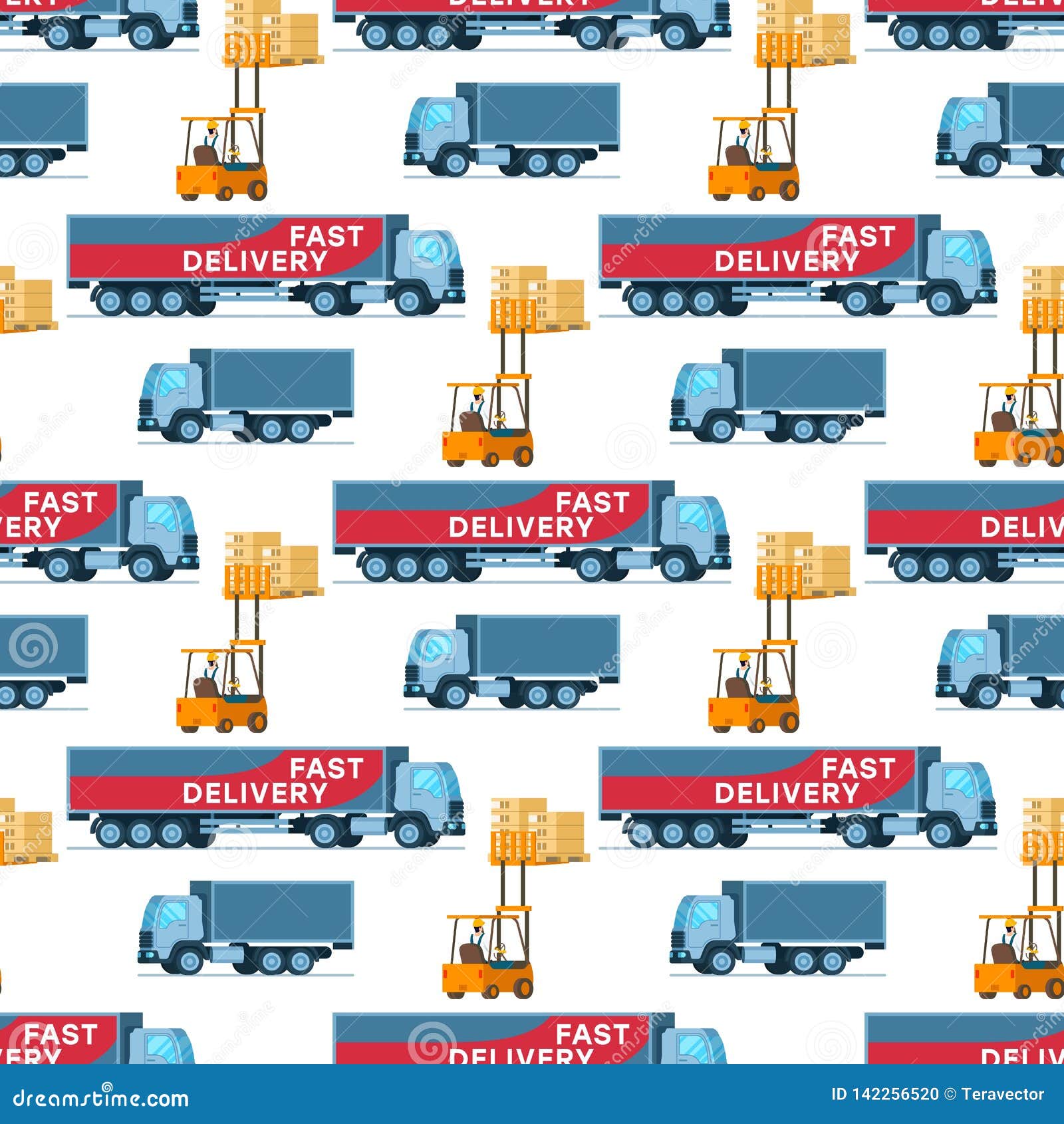 Warehouse Delivery Equipment Element on Pattern Stock Vector ...