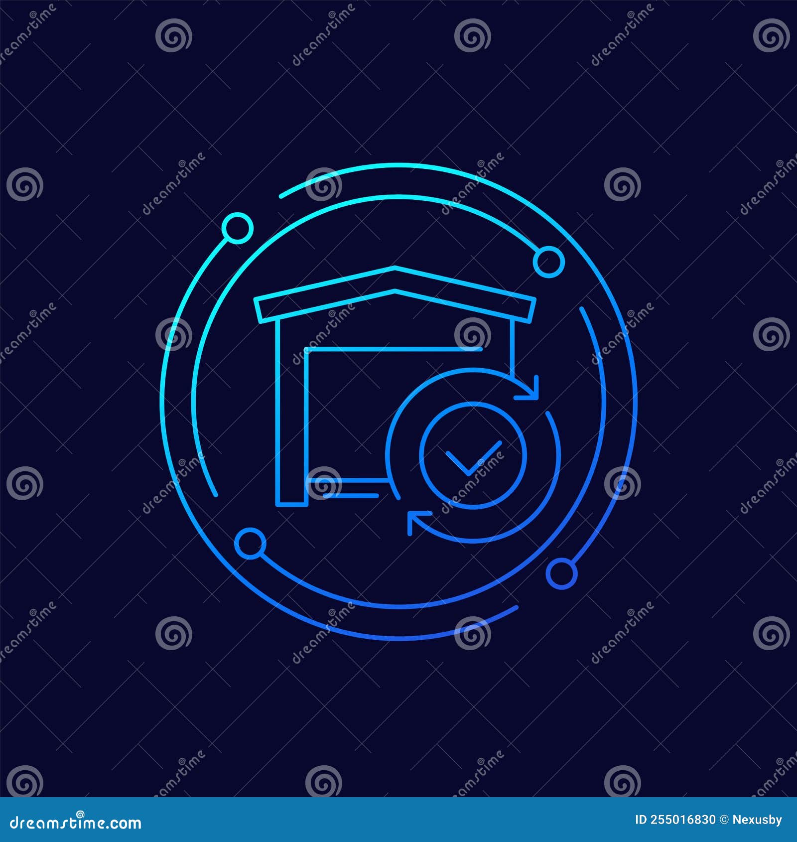 Warehouse or Depot Line Icon, Vector Stock Vector - Illustration of ...