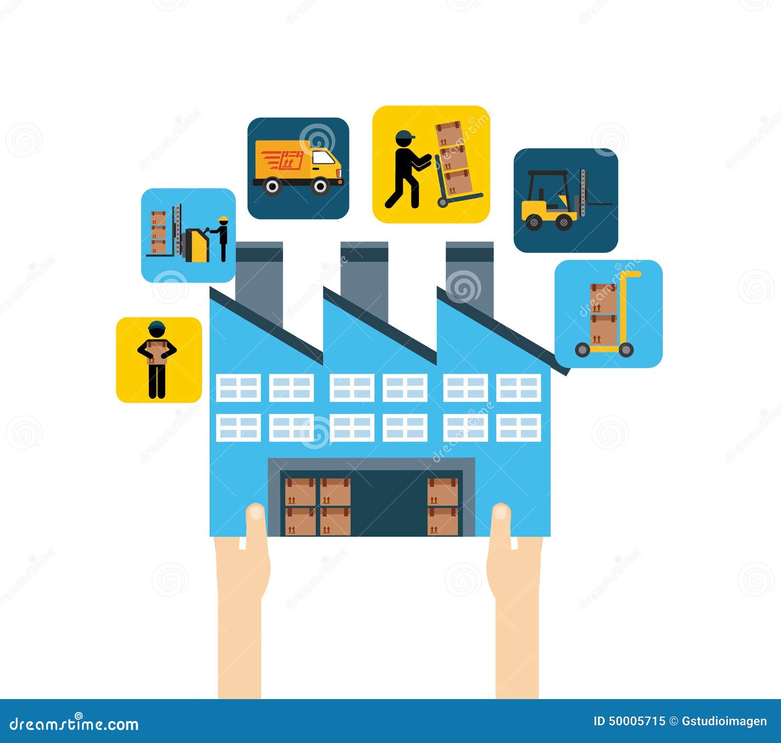 Warehouse stock vector. Illustration of packing, network - 50005715