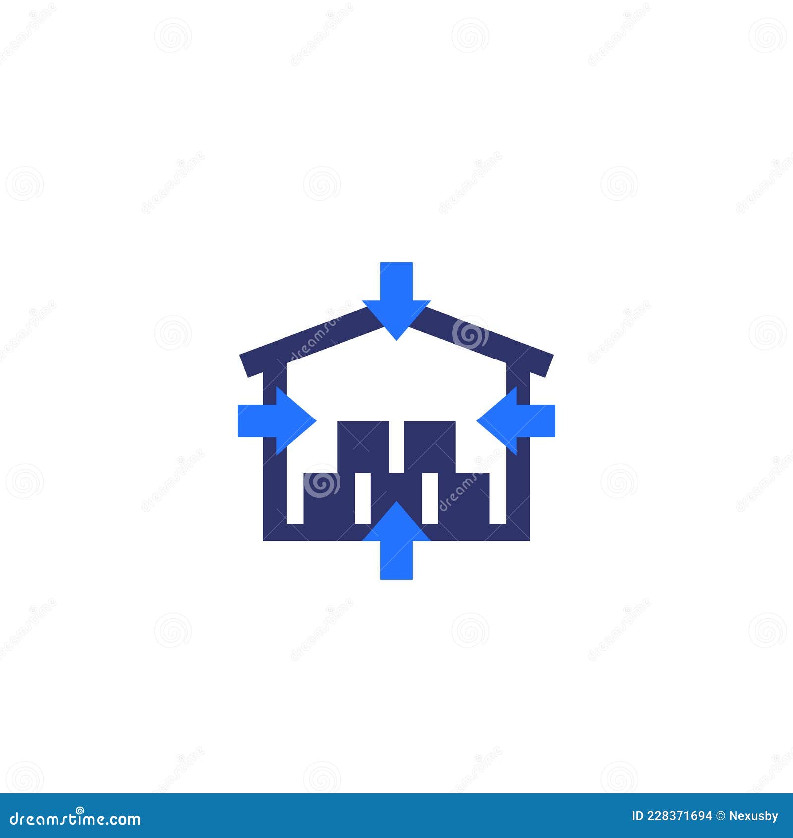 Warehouse and Distribution Icon on White, Vector Stock Vector ...