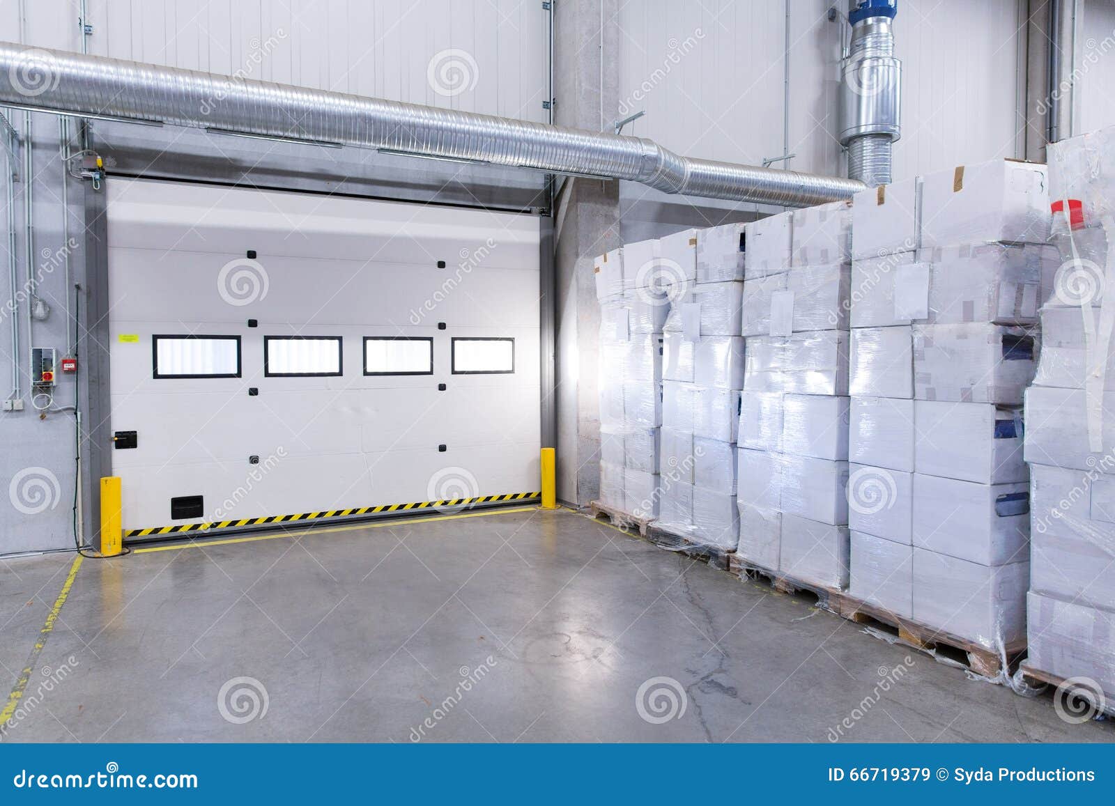 Warehouse Door or Gate and Cargo Boxes Stock Image - Image of ...